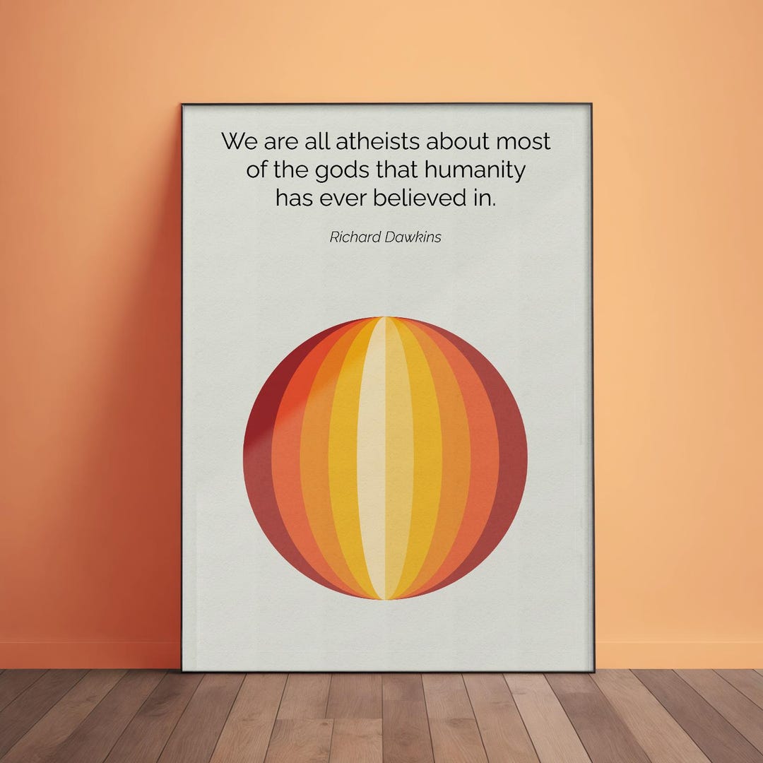 New Atheism Quote Poster. Minimalist Geometric Wall Art. Richard ...