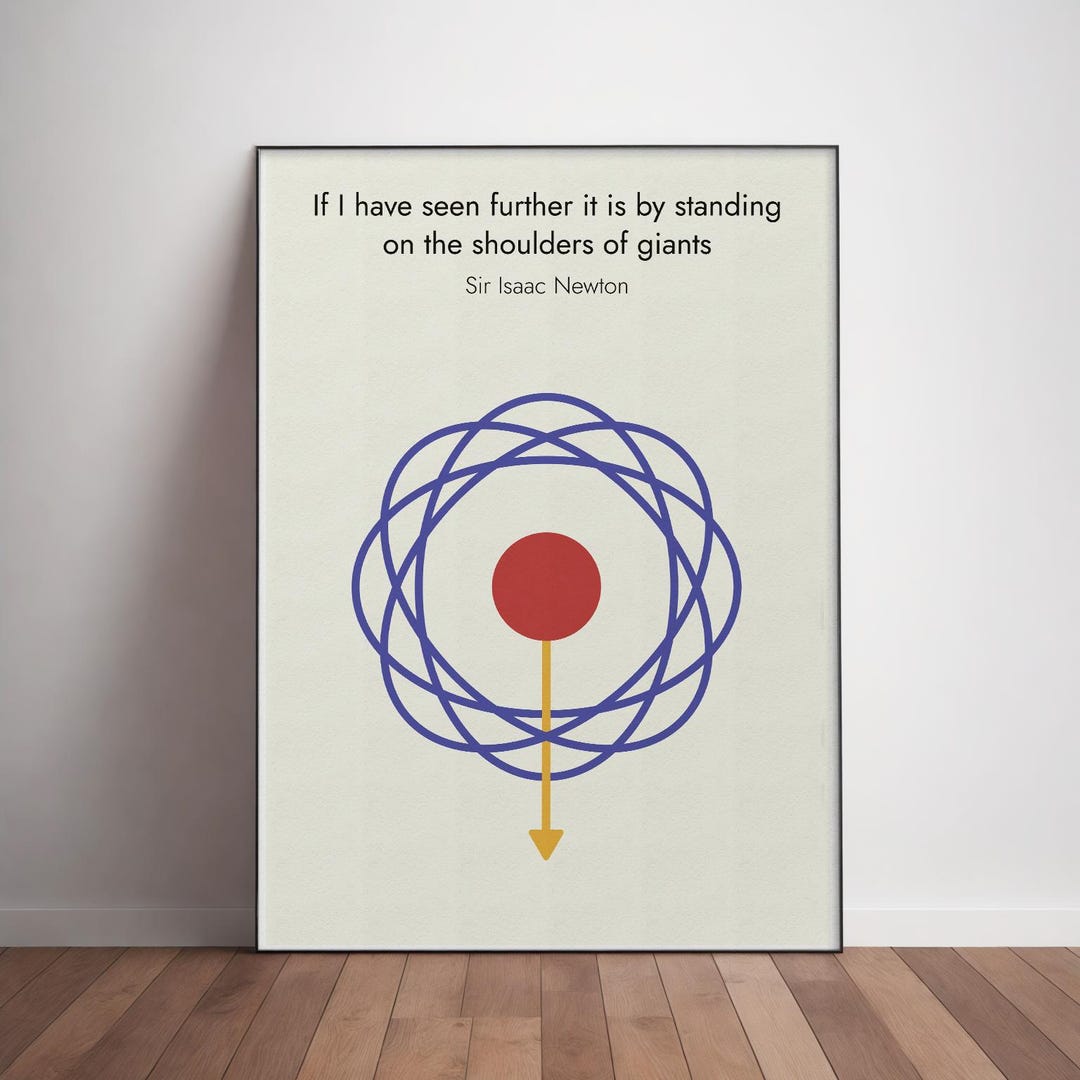 Sir Isaac Newton Quote Wall Art | Abstract Minimalist Physics Poster or ...