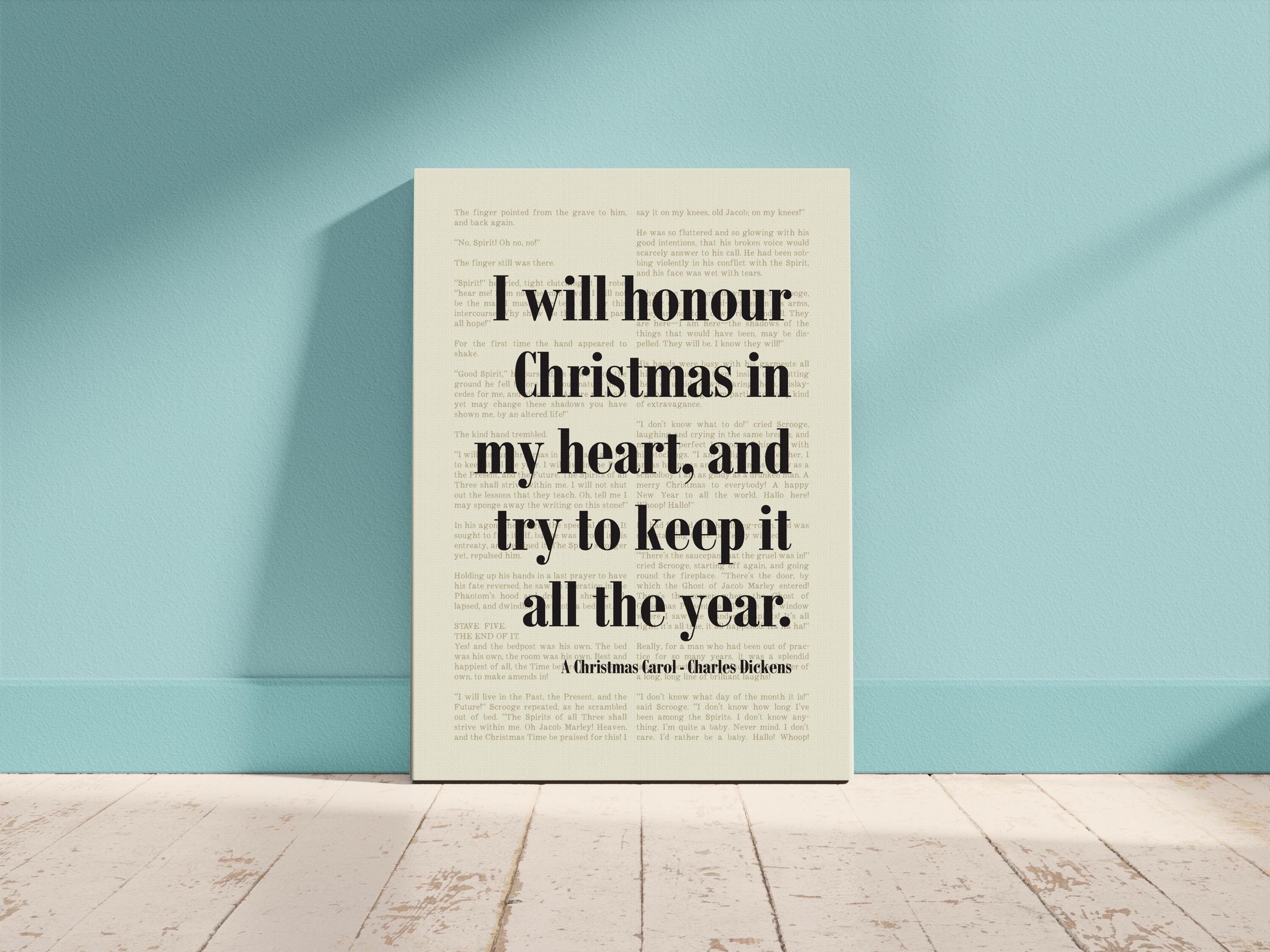 Premium Christmas Carol Poster. I Will Honour Christmas Charles Dickens ...