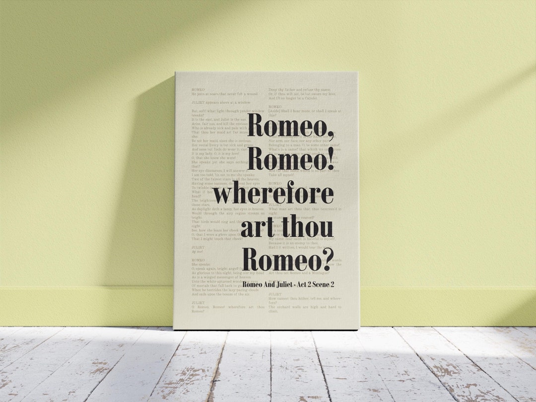 Premium Romeo and Juliet Shakespeare Poster. Wherefore Art Thou Romeo ...