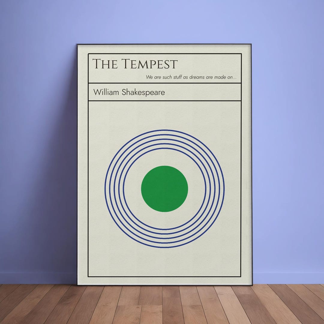 Shakespeare Wall Art | the Tempest Abstract Minimalist Design | Premium ...