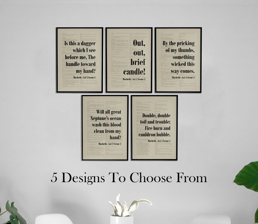 Macbeth Quote Poster: Shakespeare Typography Art Print - Etsy