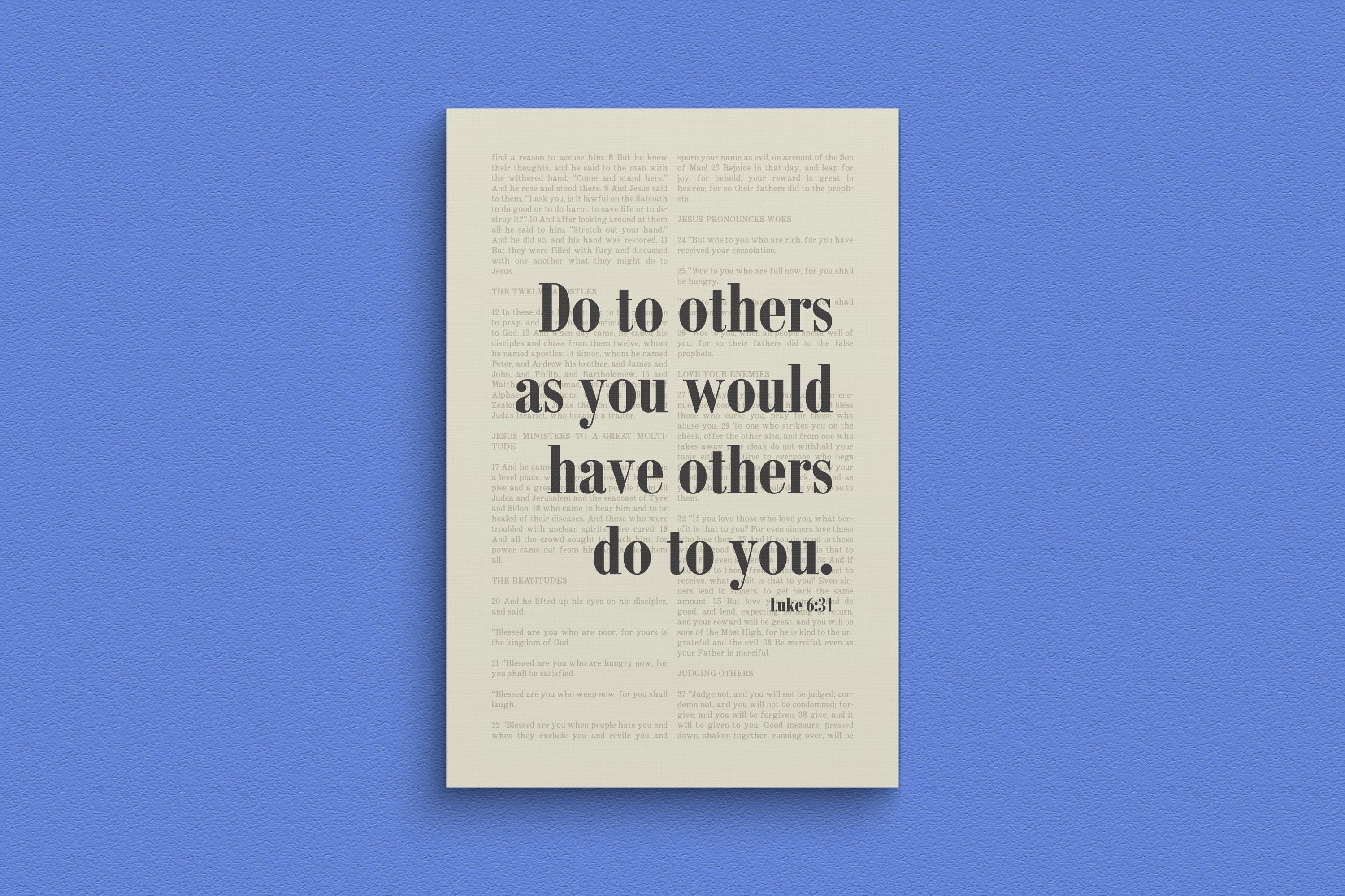 Premium Luke 6 31 Bible Verse Poster. Golden Rule Quote From the Bible ...