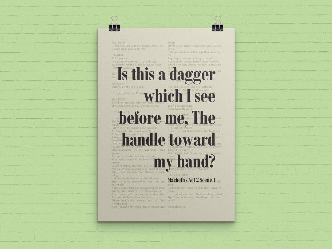 Is This a Dagger. Premium Macbeth Shakespeare Poster / Canvas. William ...
