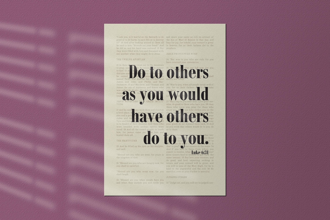 Premium Luke 6 31 Bible Verse Poster. Golden Rule Quote From the Bible ...