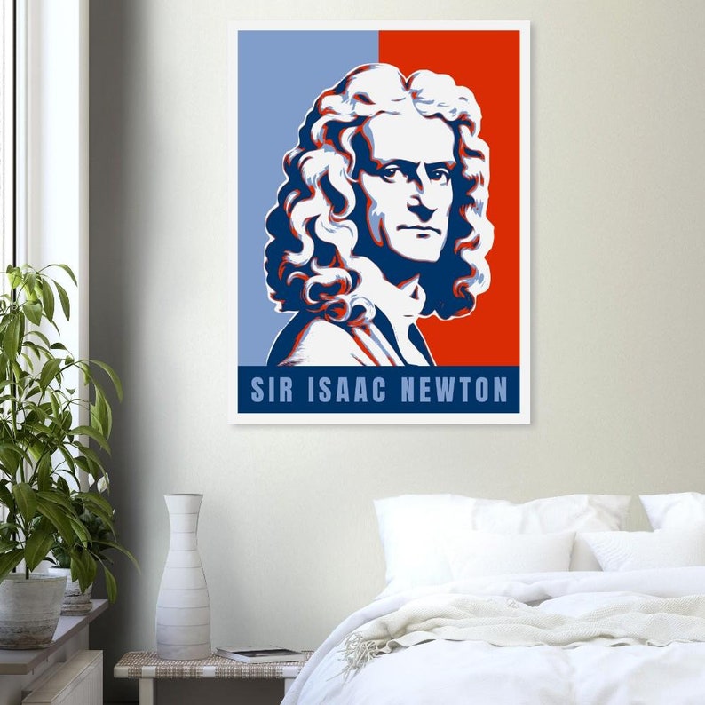 Sir Isaac Newton Poster. Mathematics Science Physics Wall Art Print ...