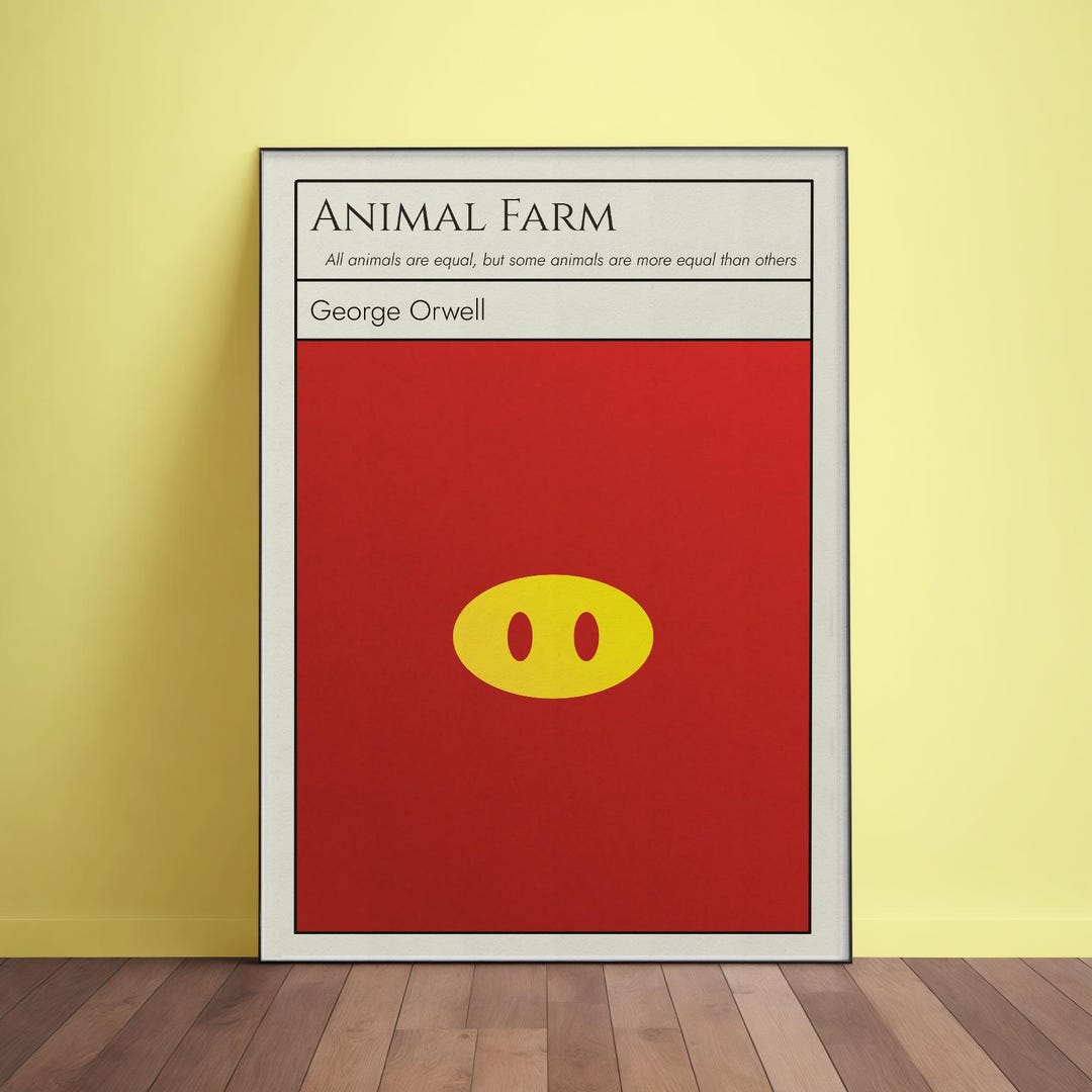 Premium Animal Farm Poster \ Mounted Canvas. Home Library Wall Art ...