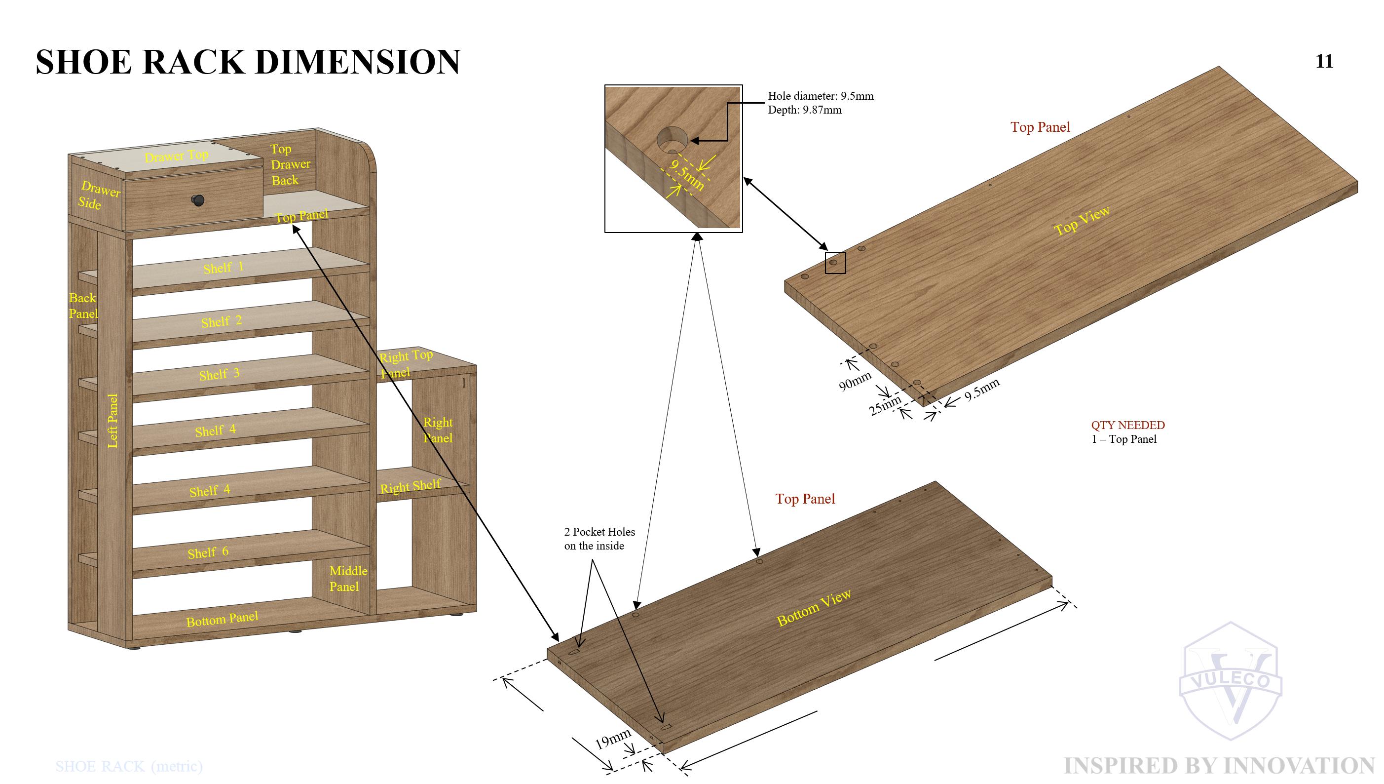Shoe Rack Build Plan (metric) - Etsy