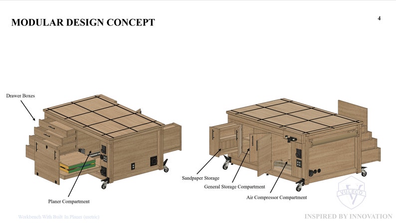 Build Plan for Workbench With Built-in Planer (metric) - Etsy