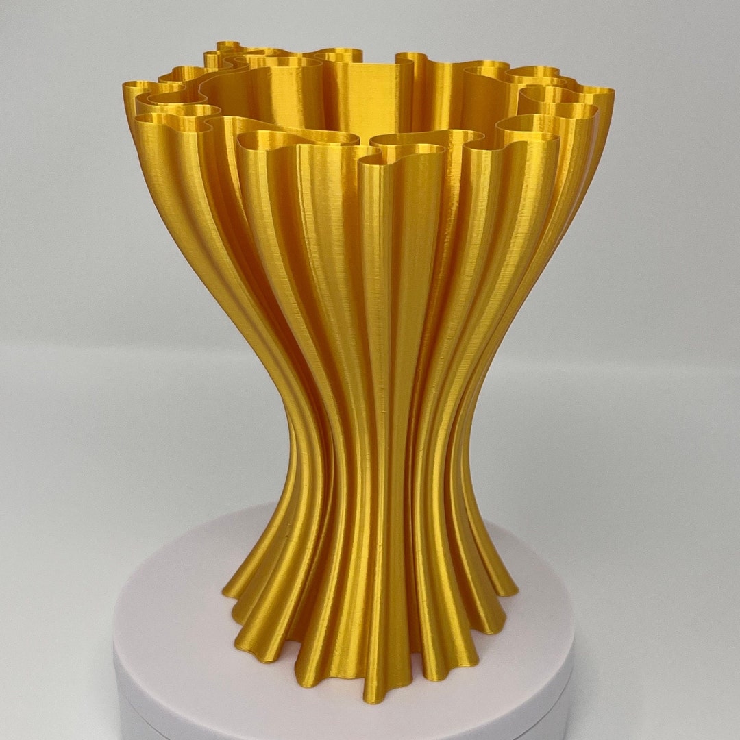 3D Printed Gold Decorative Vase - Etsy
