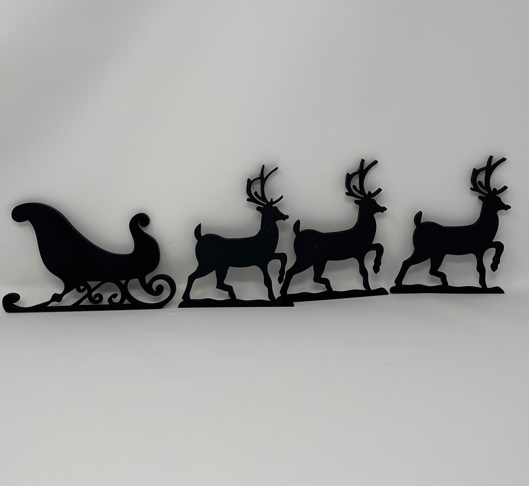 3D Printed Christmas Reindeer and Sleigh Decor - Etsy