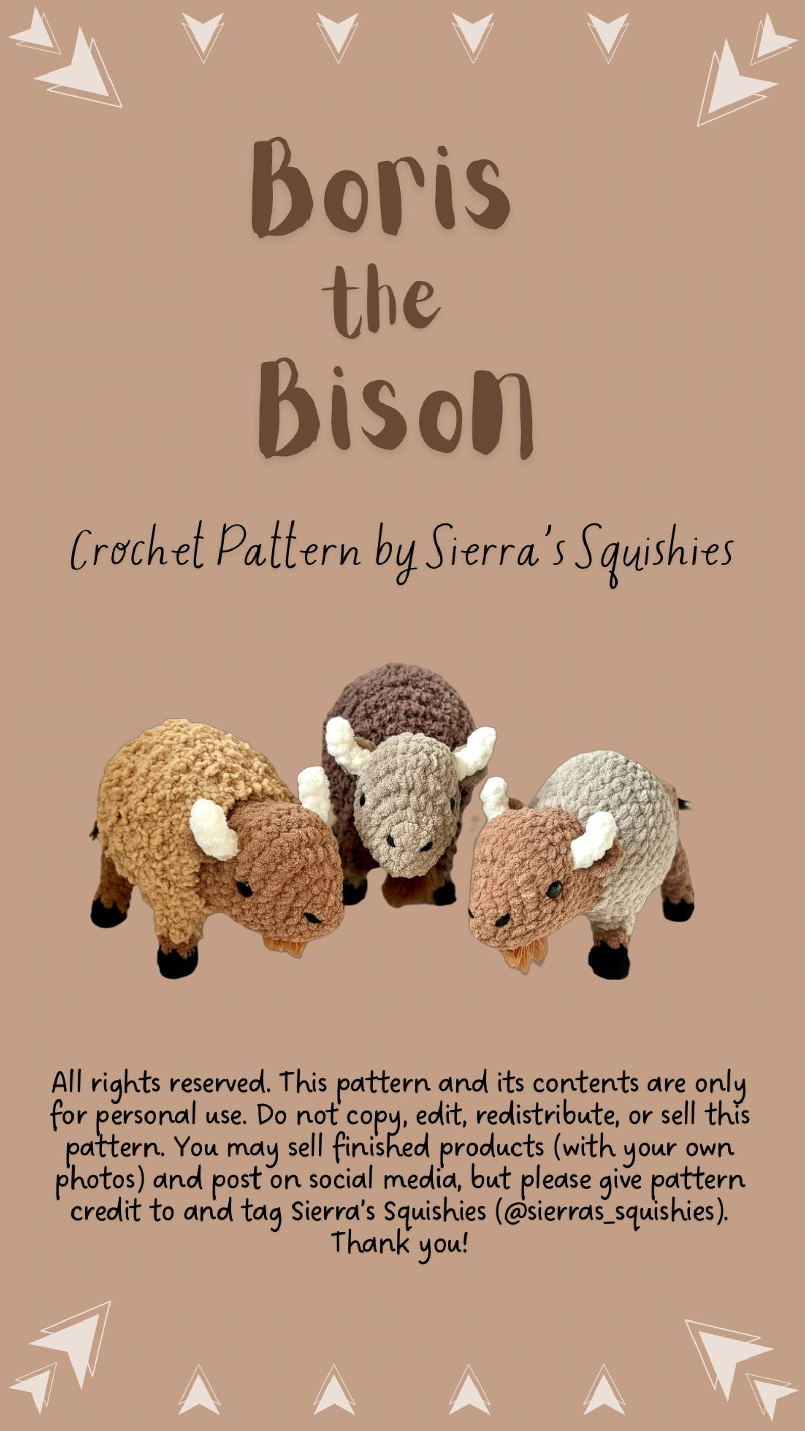 Boris the Bison *crochet PATTERN* - Etsy