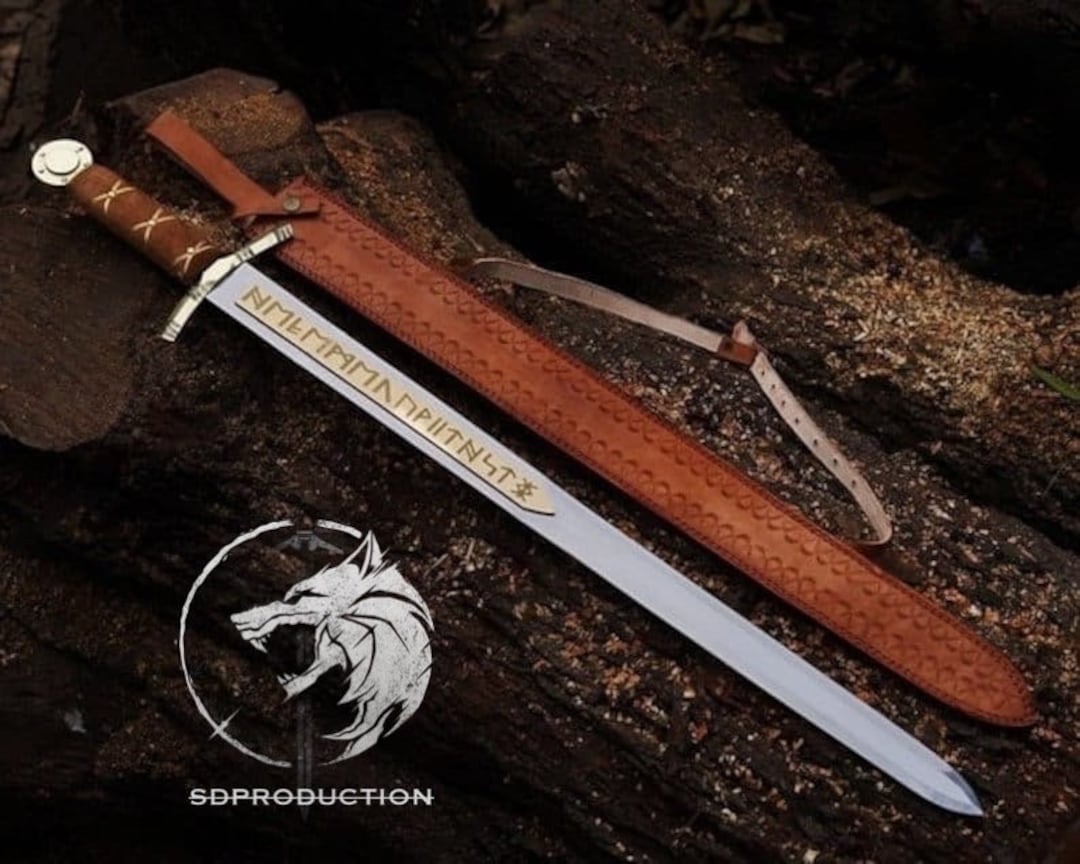 Handmade Excalibur VIKING Sword Merlin Sword Carbon Steel Beautiful ...