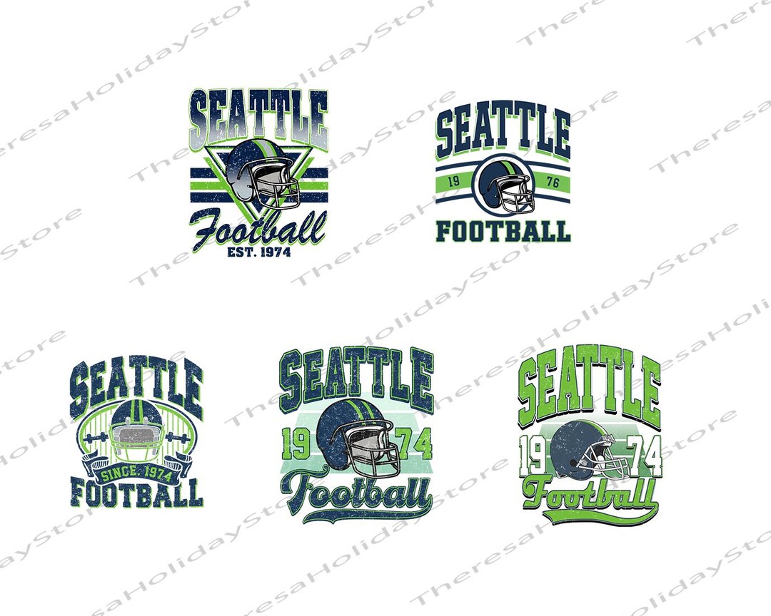 5 Files Png Vintage Seattle Football Style, Retro Seattle Football Png ...