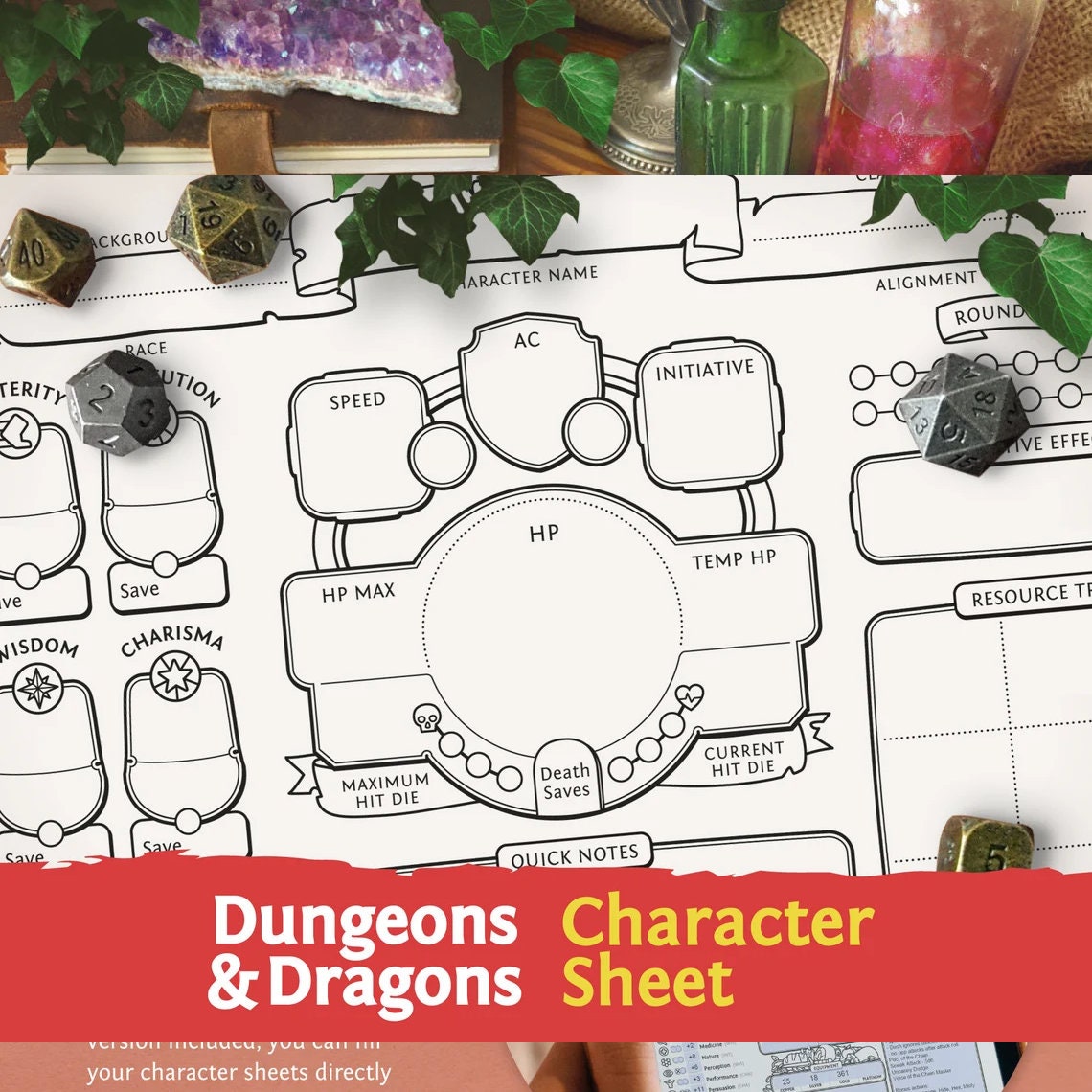 Dnd 5e Character Sheet: PDF for Dungeons and Dragons 5th - Etsy