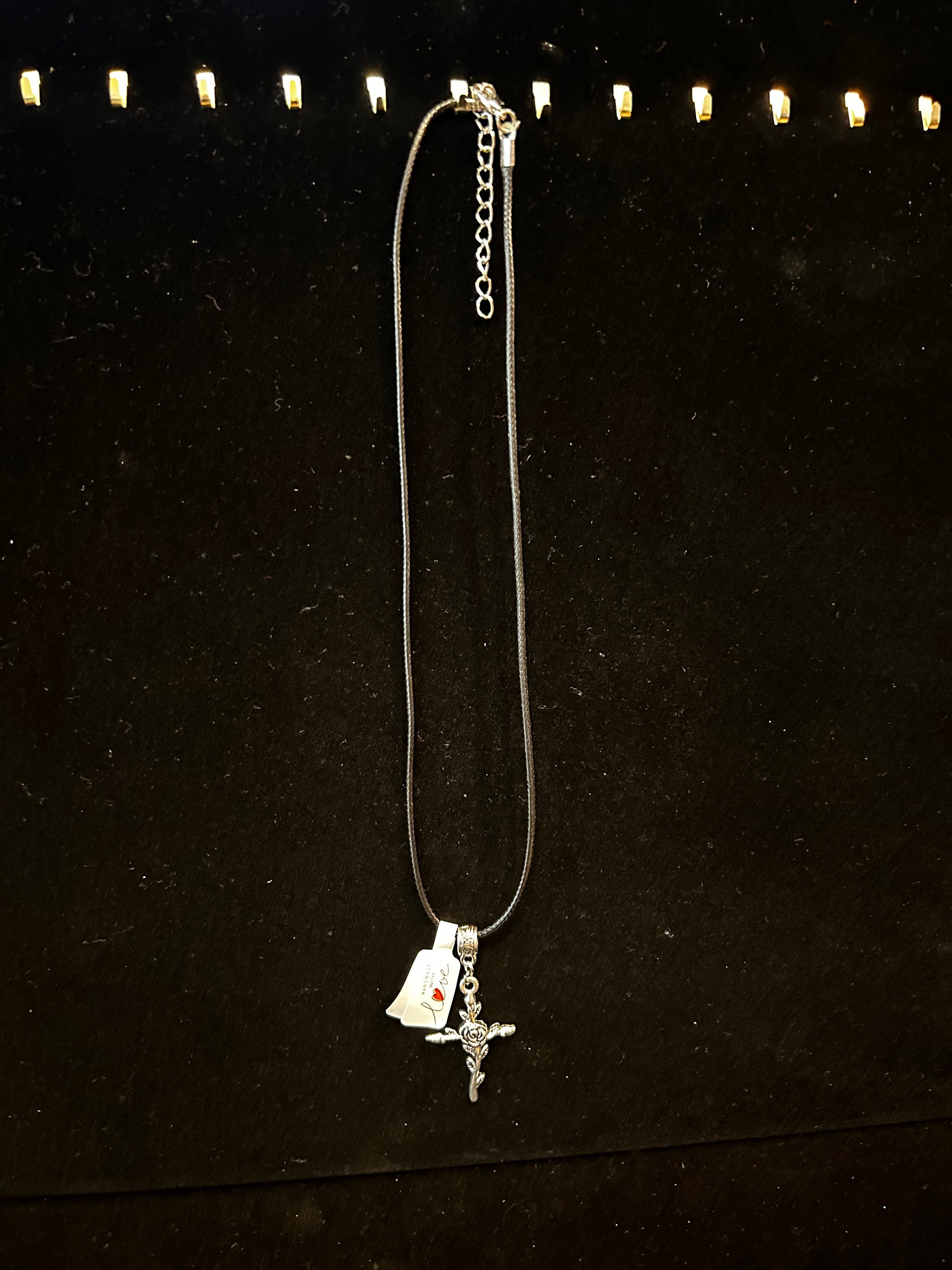 Rose Cross Necklace - Etsy