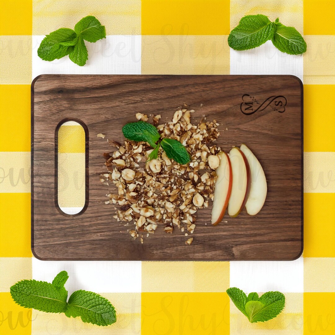Personalized Monogram Cutting Board Set – Maple or Walnut Wood | Laser ...