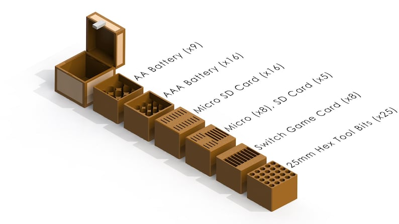 Minecraft Chest Storage Box STL File | Battery, SD Card, Nintendo ...