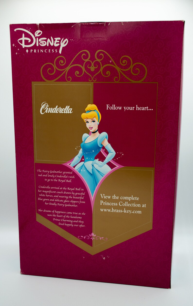 Disney Princess Cinderella Porcelain Keepsake Doll Holiday Jewels Brass ...