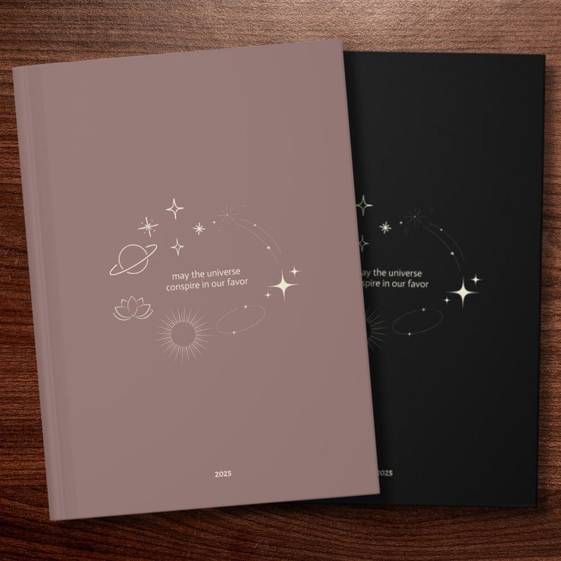 Hardcover Journal Matte - Celestial Hope Notebook Cover for 2025, Stars and Galaxies Design ...