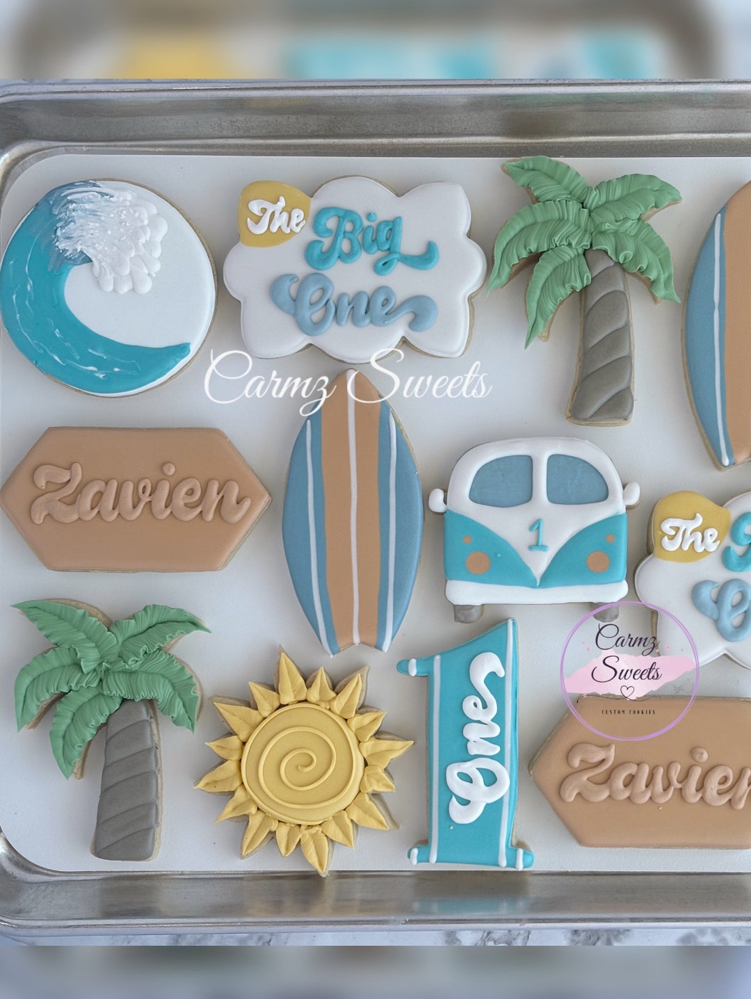 The Big One- Surf Birthday Cookies - Etsy