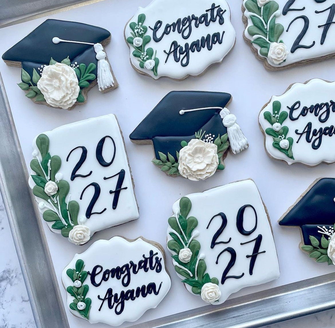 Graduation Floral Cookies - Etsy