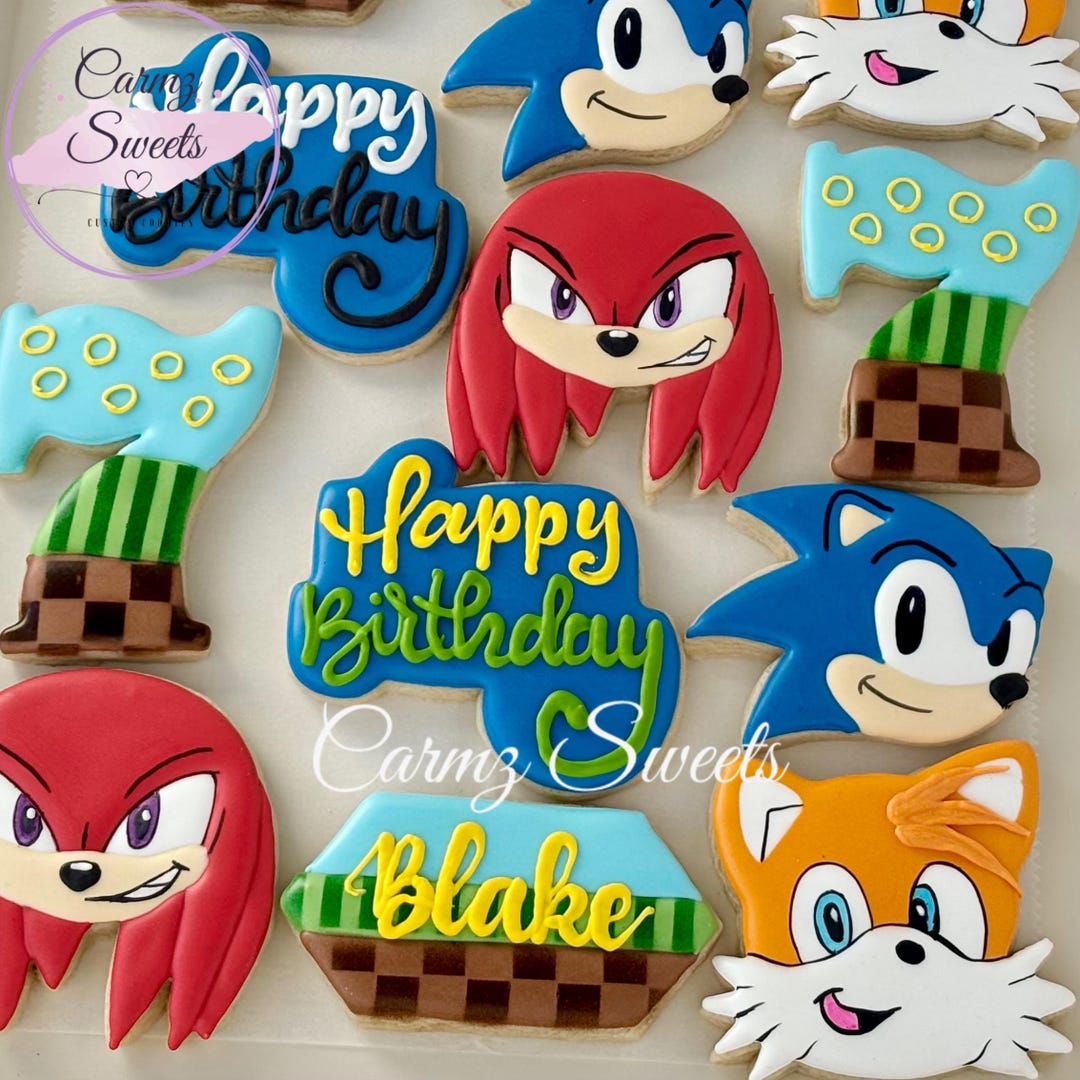 Sonic Birthday Cookies - 1 Dozen - Etsy