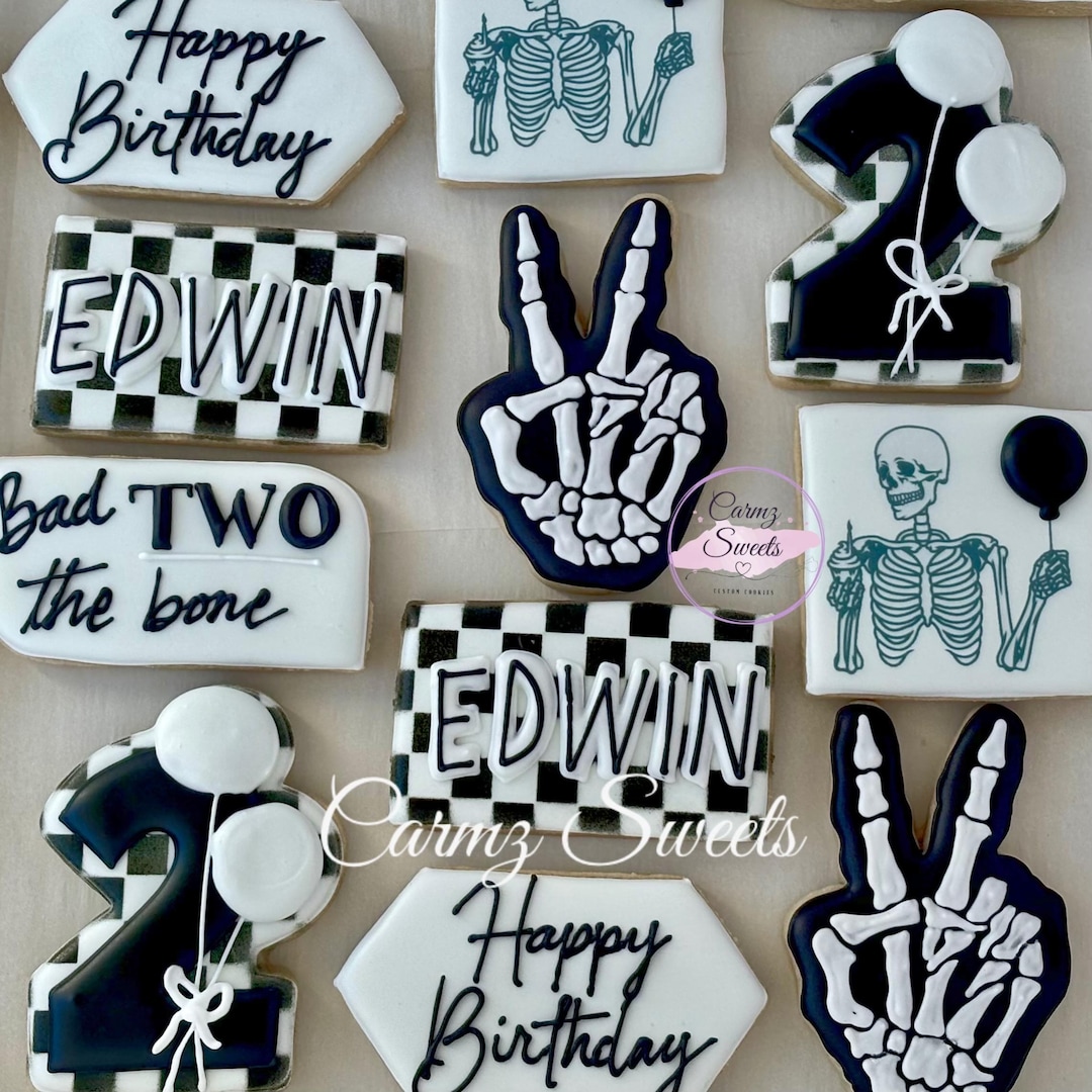 Bad Two the Bone Birthday Cookies - 1 Dozen - Etsy
