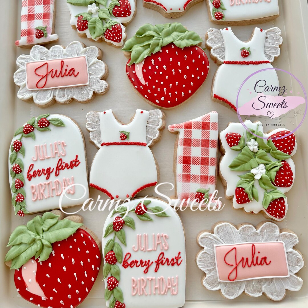 Berry First Birthday Cookies - 1 Dozen - Etsy