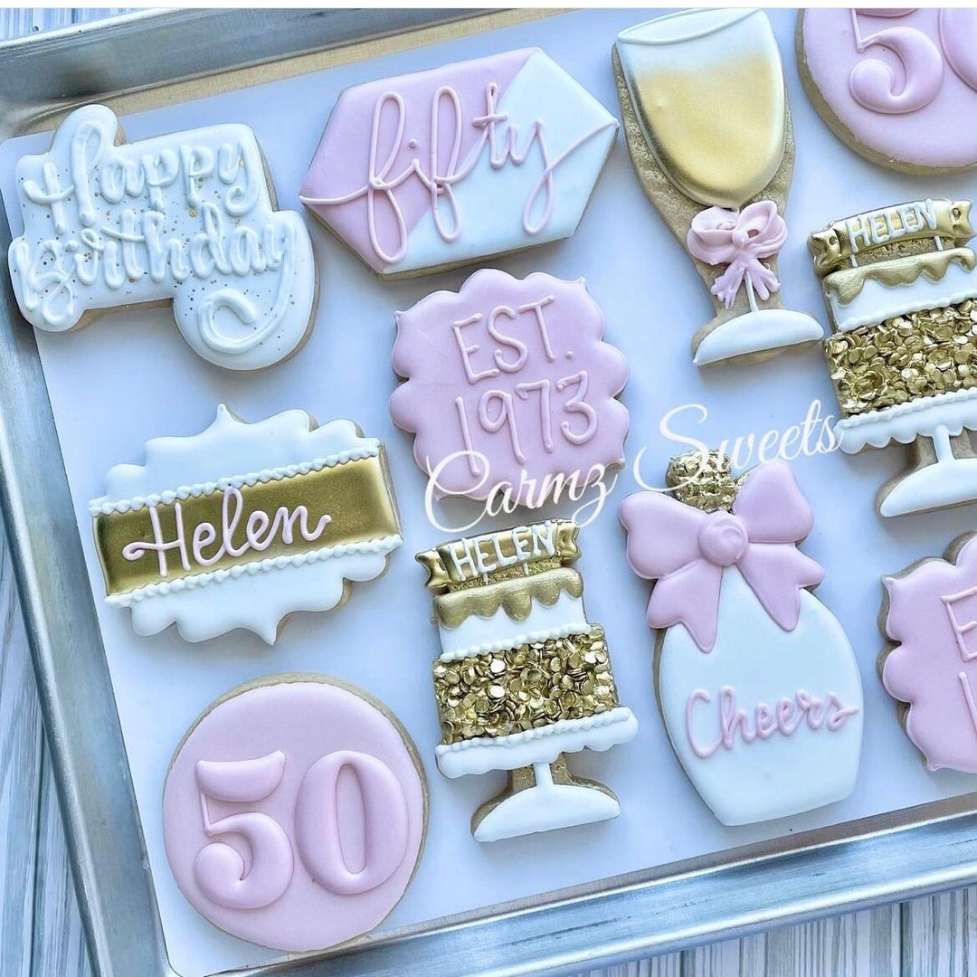 50th Birthday Cookies - Etsy