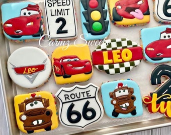 Cars Sugar Cookies, Lightning Mcqueen Cookies, Birthday Boy Cookies - Etsy