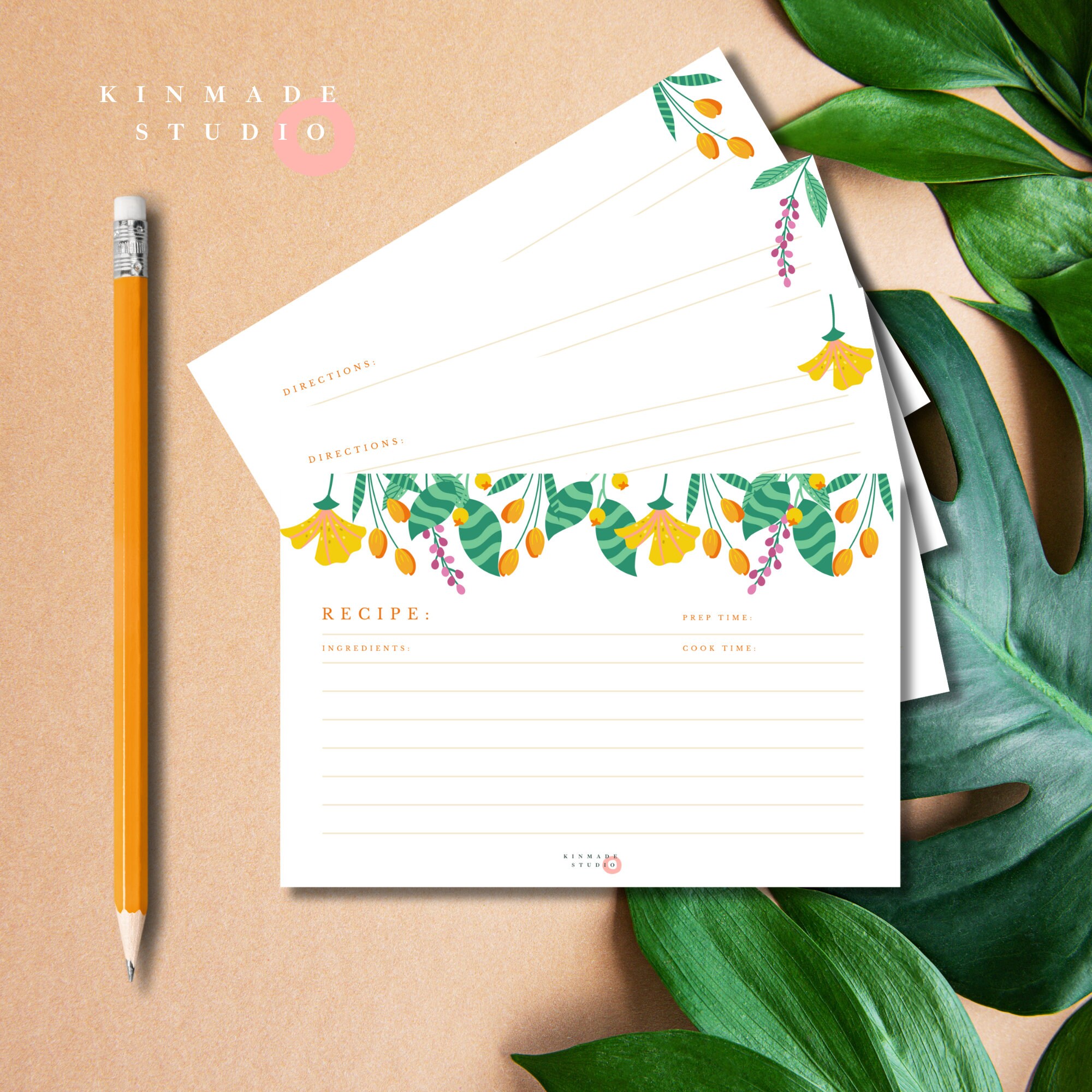 Printable Recipe Card Template, Instant Download, Recipe Cards 4x6 ...