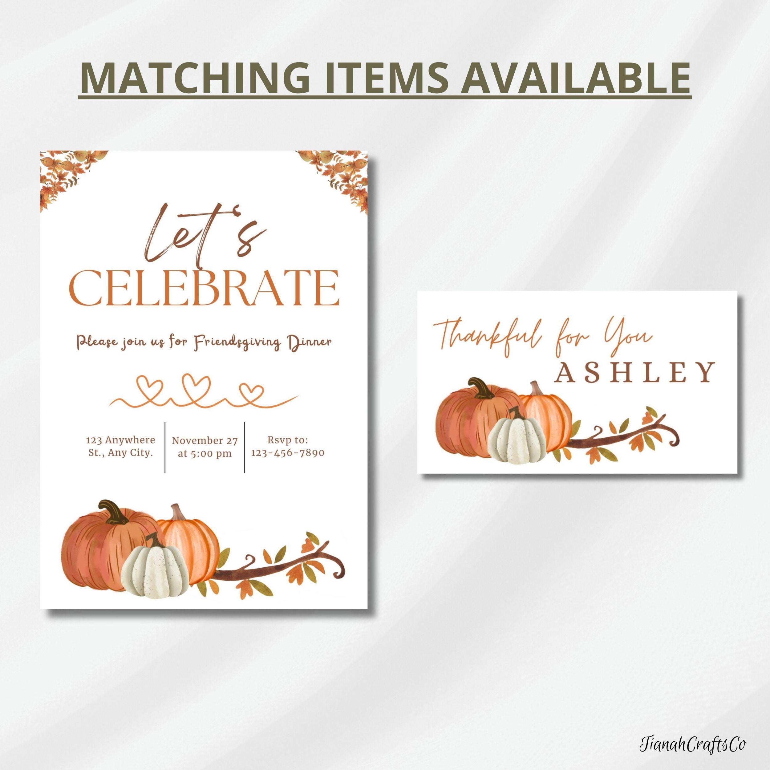 Printable Thanksgiving Place Cards Template, Table Name Cards for ...