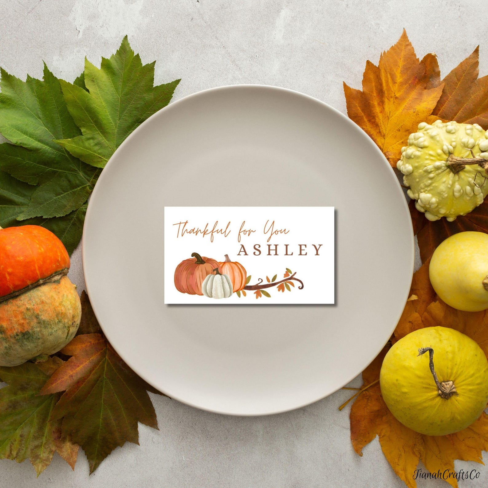 Printable Thanksgiving Place Cards Template, Table Name Cards for ...