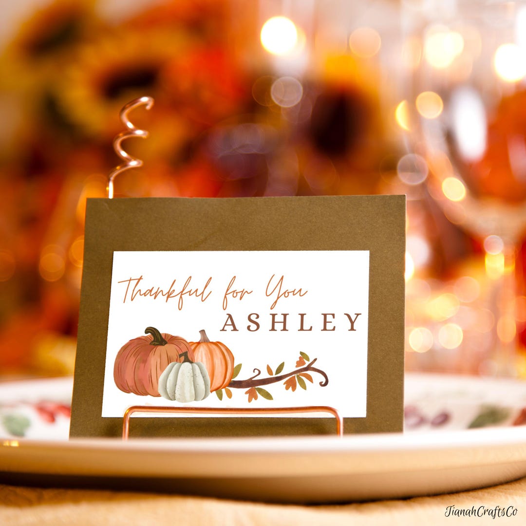 Printable Thanksgiving Place Cards Template, Table Name Cards for ...