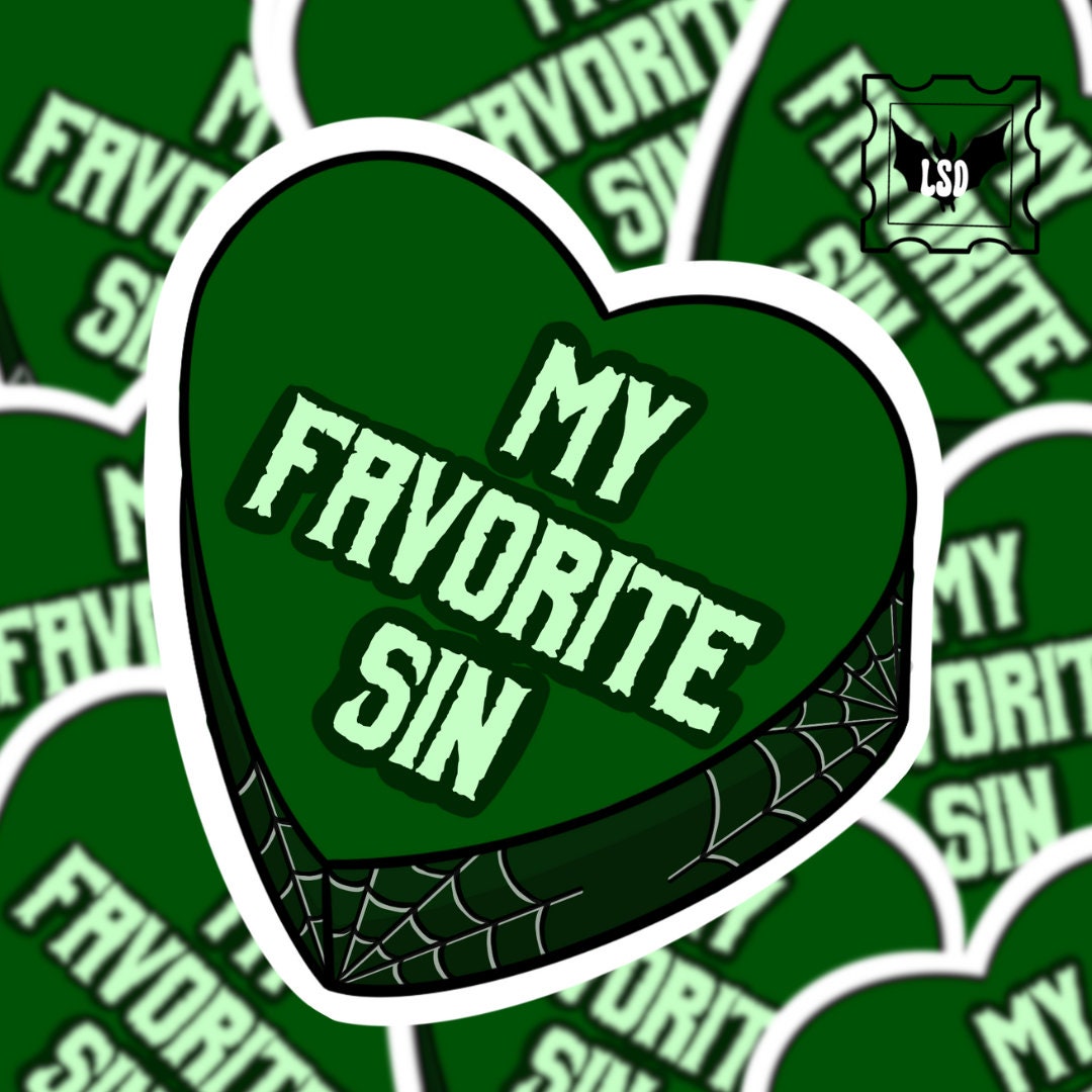 My Favorite Sin Candy Heart Sticker - Etsy