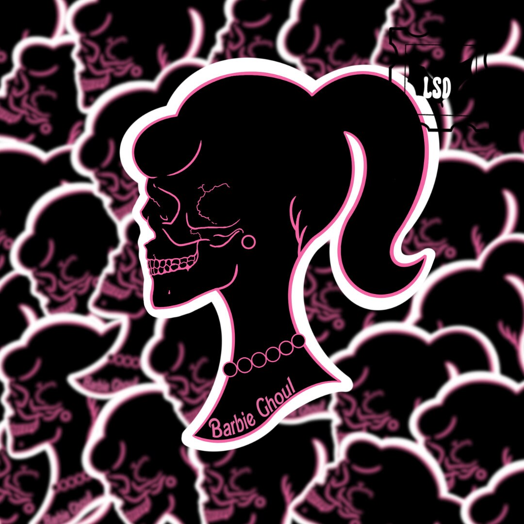 Barbie Ghoul Silhouette Sticker Black Pink - Etsy