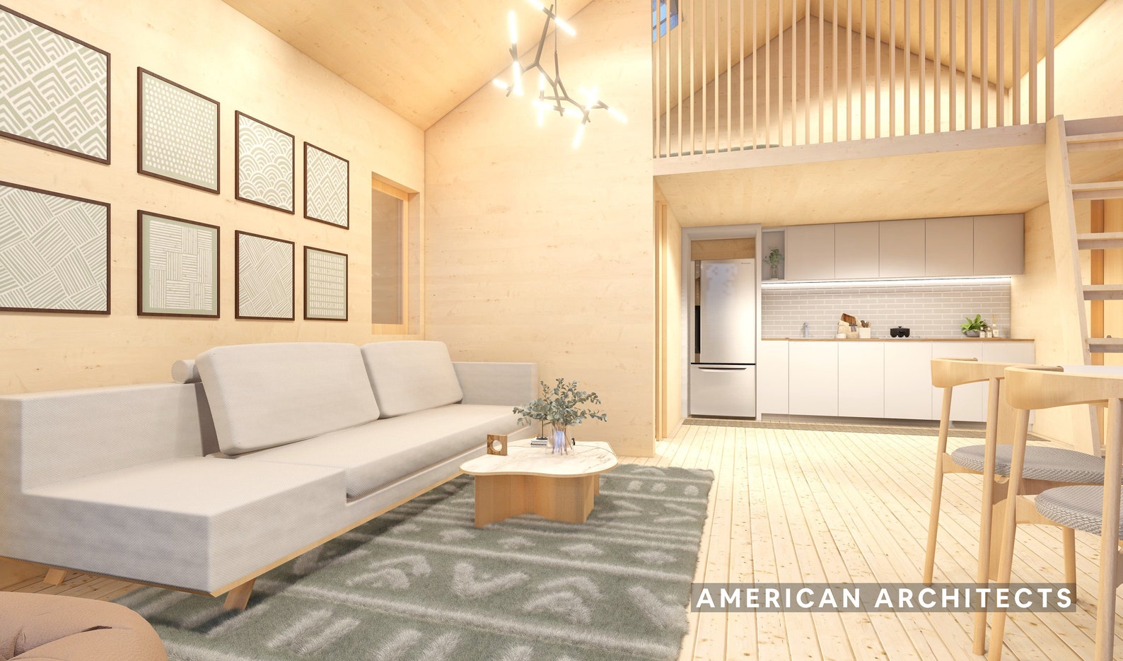 Modern Cabin Tiny House Plans: 18x30 Loft, Architect Design (PDF ...