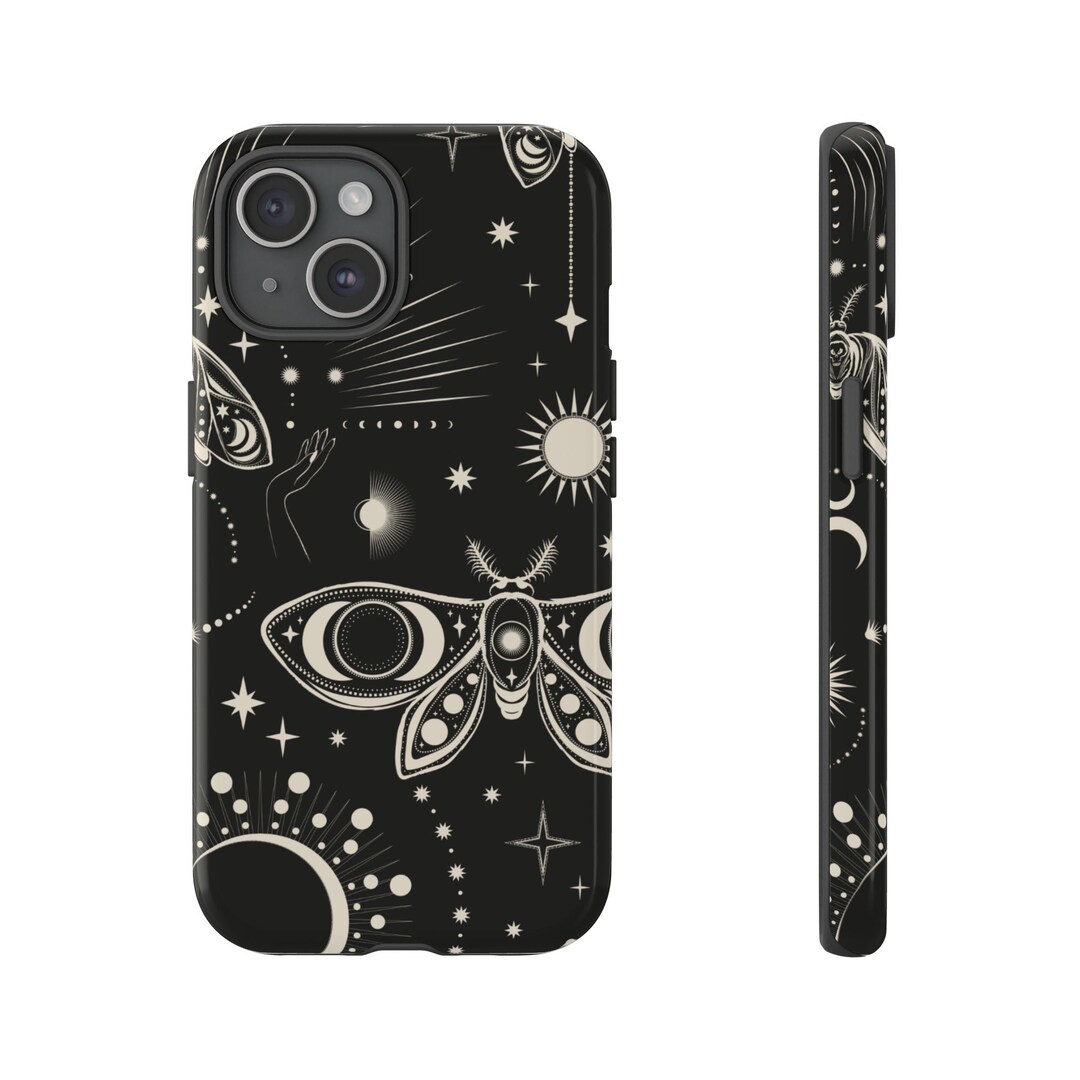 Moth Pattern Tough Phone Case, Magical Signs, Protective Cover - Etsy