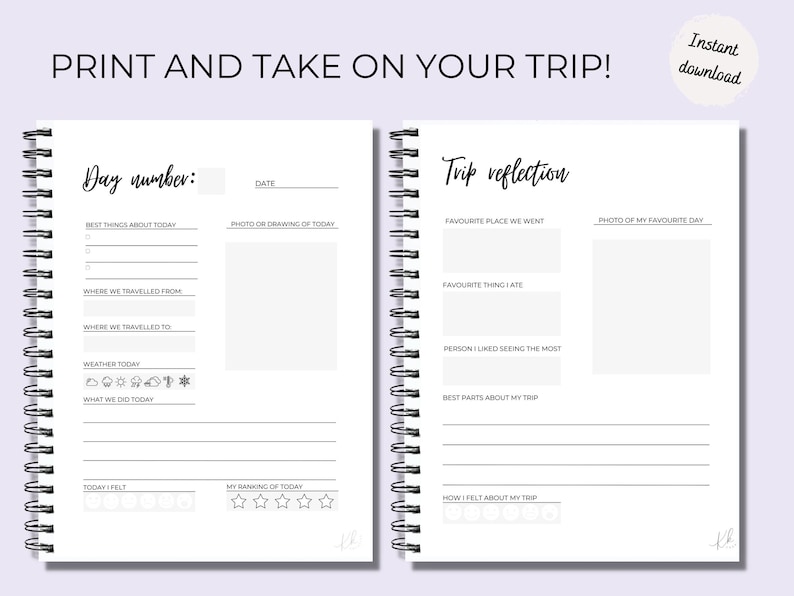 Road Trip Edition - Kid's Printable Travel Journal for Family Vacations ...