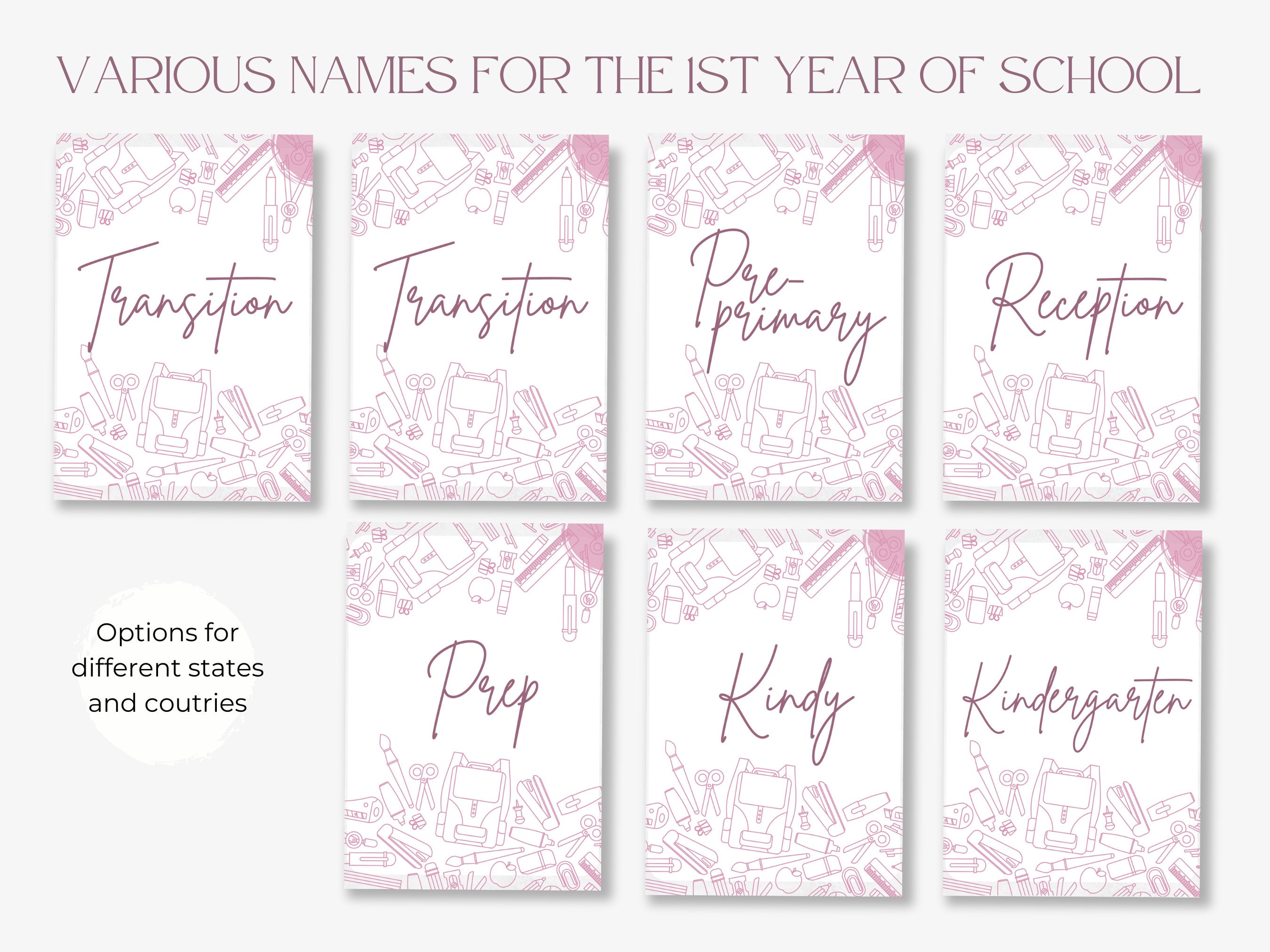 Pink Printable School Years Memory Book. Kids Journal Keepsake ...