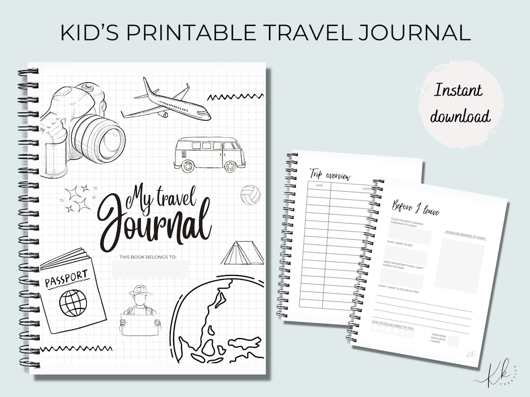 Kids Printable Travel Holiday Vacation Journal to Preserve Family ...