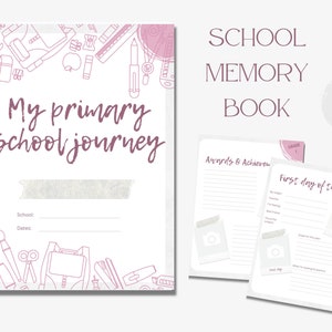 Pink Printable School Years Memory Book. Kids Journal Keepsake ...