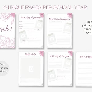 Pink Printable School Years Memory Book. Kids Journal Keepsake ...