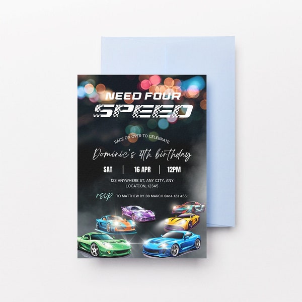 Street Racing Birthday Party Invitation - Etsy