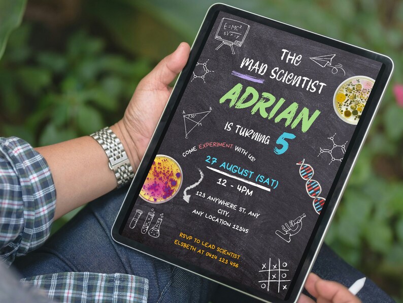 Science Party Birthday Invitation, Lab Experiment, Mad Scientist Party ...