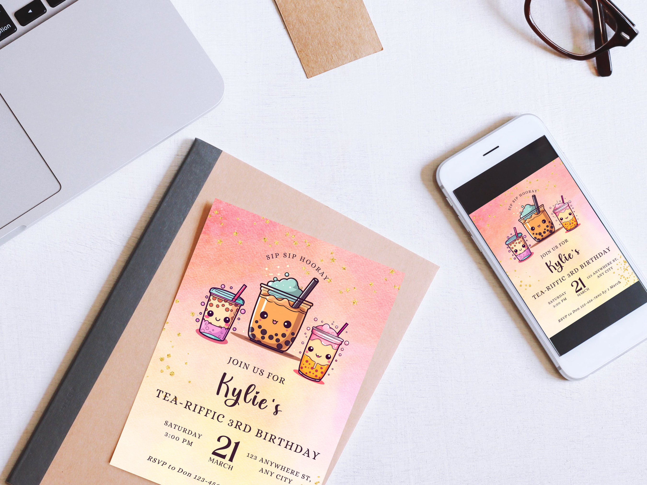 Boba Tea Birthday Party, Bubble Tea Themed Party, Milk Tea Party, Par ...