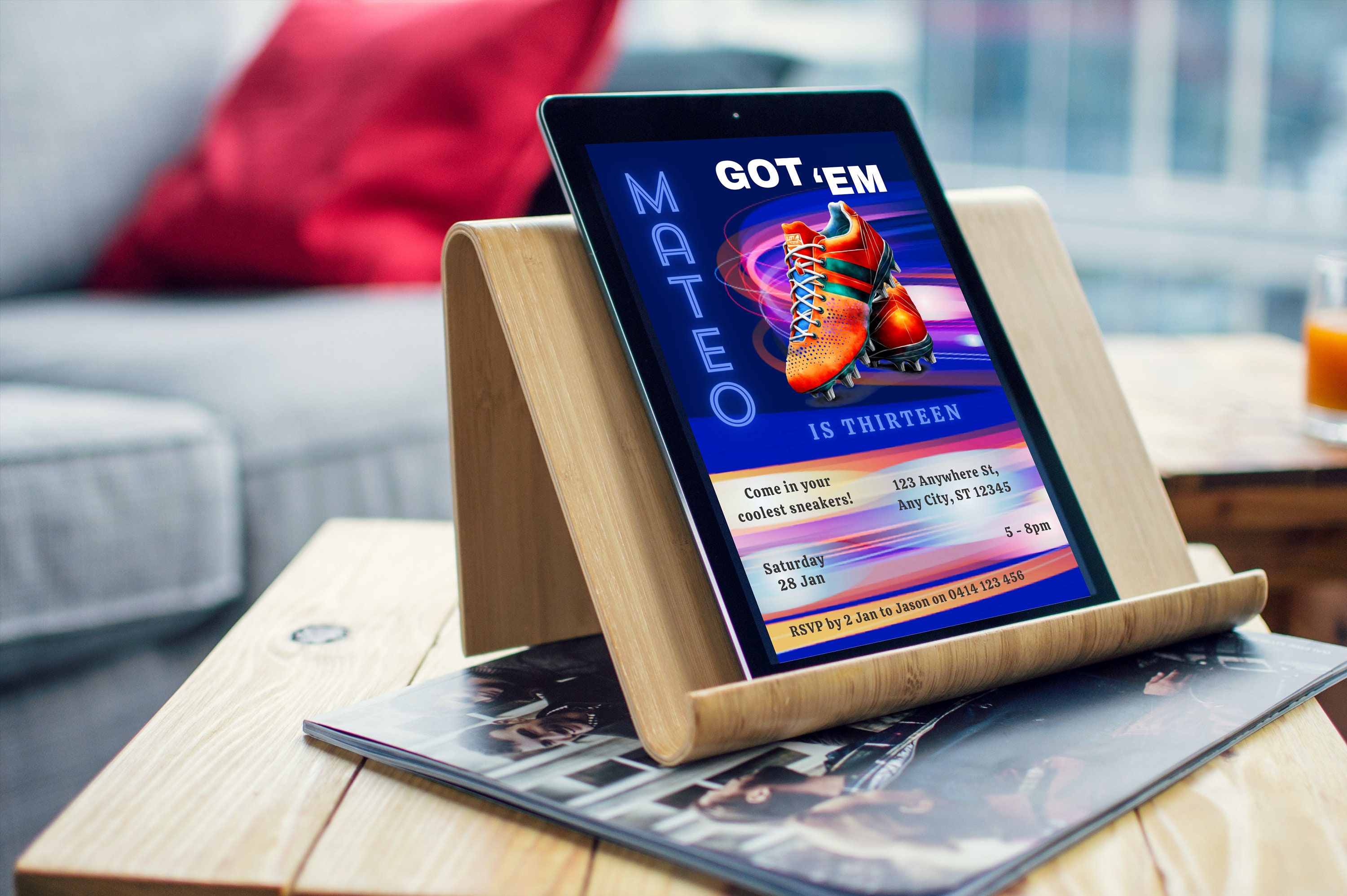 Got Em Sneakers Birthday Party Invitation, Sneakers Gala Party Invite ...