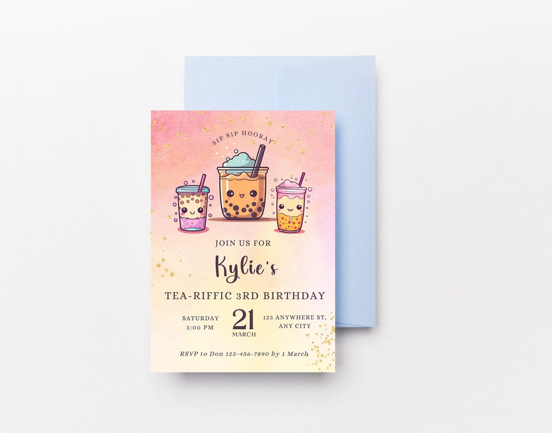 Boba Tea Birthday Party, Bubble Tea Themed Party, Milk Tea Party, Par ...