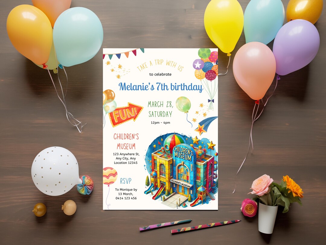 Museum Invitation, Museum Birthday Party, Kids Museum Party, Museum ...